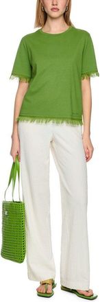 Marc Cain T-Shirt Baumwollshirt mit Fransen