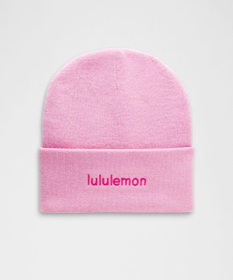 lululemon Warm Revelation M&uuml;tze Logo in Pink Frosting/Calypso Pink