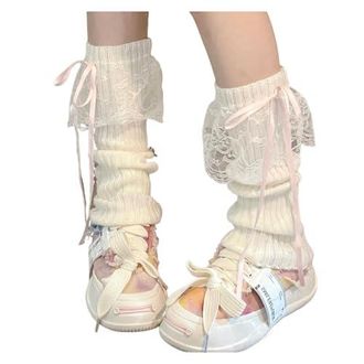 Generic Couvre-jambes en dentelle pour femmes, blanc, M