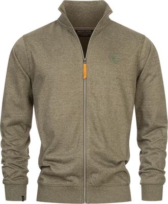 Indicode Herren INYanic Sweatjacke mit Stehkragen | Cardigan Herrenjacke Sweater Männer Army, XXL