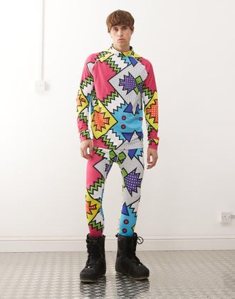 OOSC Day Tripper - Bunt gemusterte Baselayer-Hose