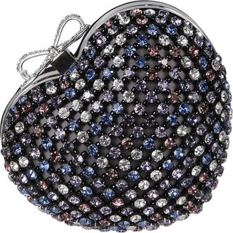 Self Portrait Femme, Sacs, Multicolore, Taille: ONE Size Crystal Heart Clutch Bag