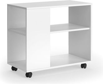 Vicco Couchtisch Marian, Wei&szlig;, 70 x 36.6 cm mit Rollen