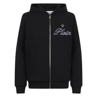 Philipp Plein Zip Hoodie Signature Embroidery - - Sweatshirts & Hoodies - Herren - Schwarzk - S