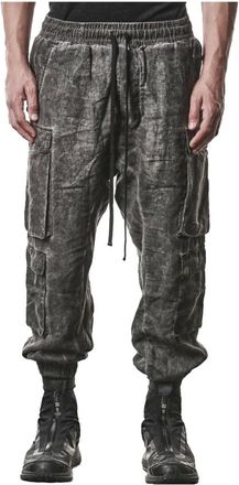 Thom Krom Homme, Pantalons, Noir, Taille: S Pantalone Double Cargo in Lino