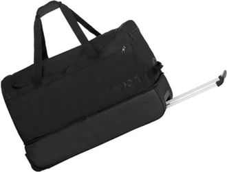 Uhlsport Uhlsport ESSENTIAL 90 Liter TRAVEL TROLLEY Sporttasche mit Rollen Trolley mit Griff Fußball Handball Fitness Sport - mit Bodenfach - Schwarz