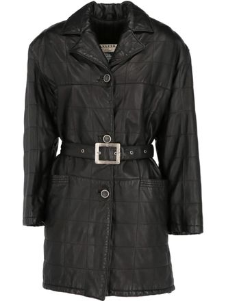 A.N.G.E.L.O. Vintage Cult manteau ceinturé en cuir (années 1990) - Noir