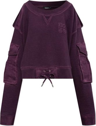Dsquared2 Oversize Sweatshirt - - Sweatshirts & Hoodies - Damen - Lila - S