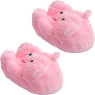 Beaupretty Pantoufles en Peluche pour Femme Pantoufles dInt&eacute;rieur Chauds et Antid&eacute;rapants Motif Ours Rose Taille Unique Doublure en Coton &Eacute;pais Chaussures Confor