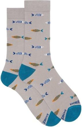 Dor&eacute; Dor&eacute; Chaussettes mi-hautes poissons en coton m&eacute;lang&eacute;