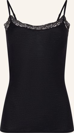 Hanro Top Woolen Lace Mit Merinowolle Und Seide schwarz