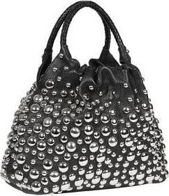 Jerome Dreyfuss Lederperlenhandtasche - schwarz