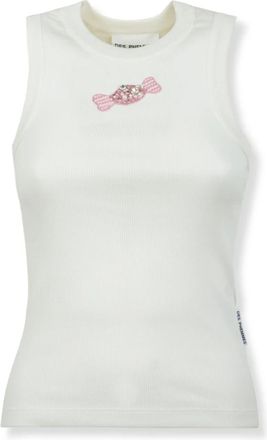 Des_Phemmes DES Phemmes, Femme, Tops, Blanc, Taille: 46 FR Classic Tank Top