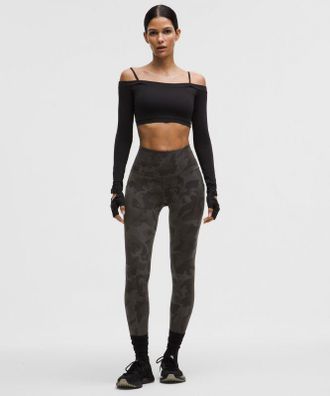 lululemon Wunder Train Leggings mit hohem Bund und Taschen f&uuml;r Frauen - 63,5 cm - Camo - Gr&ouml;&szlig;e 10