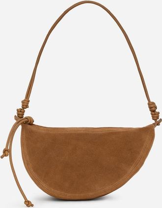Arket Halbmondf&ouml;rmige Tasche Aus Veloursleder -Braun