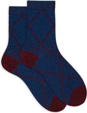 Gallo Gallo, Femme, Sous-v&ecirc;tements, Multicolore, Taille: XS Chaussettes Courtes en Coton avec Motif Diamant