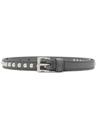 Prada Ceinture &agrave; d&eacute;tails clous Prada Gris