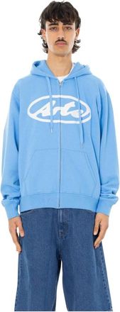 Arte Homme, Sweatshirts et sweats &agrave; capuche, Bleu, Taille: 2XL Circle Logo Zip Sweat &agrave; capuche