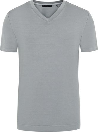 Trusted Handwork Unifarbenes T-Shirt aus Pima-Baumwolle mit V-Ausschnitt in