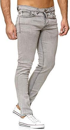 Tazzio Jean slim fit pour homme - Stretch Designer - Gris - W46