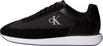 Calvin Klein Damen Retro Runner Laceup Wingt Mix Yw0Yw02061 Low Top, Black (Black/Bright White), 39 EU