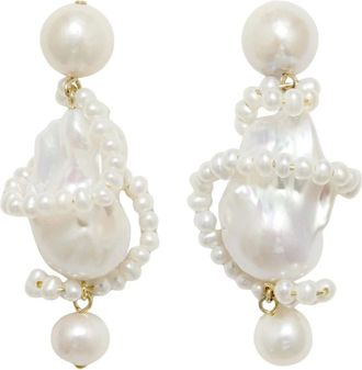 Completedworks Femme, Accessoires, Jaune, Taille: ONE Size Baroque Pearl Earrings