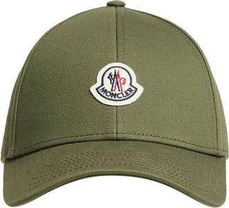 Moncler Moncler Cotton Gabardine Baseball Cap, Men, Green, Size: One Size