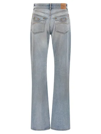 Balenciaga Womens Blue Cotton Straight-Leg Jeans Clothing