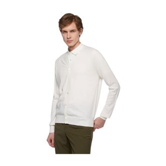 Brooks Brothers Homme, Pulls, Blanc, Taille: L Cardigan en Coton et Cachemire