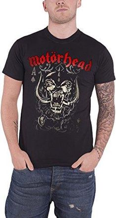 Motörhead Motorhead Playing Card - T-Shirt - Manches Courtes - Homme - Noir - Large (Taille Fabricant: Large)