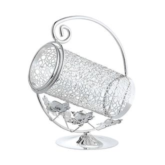 Generic Durchbrochenes Weinregal, Flaschenhalter aus Metall, Modern und Stilvoll, Robust und Langlebig, Geeignet f&uuml;r K&uuml;che, Esszimmer und Bar(Silver)