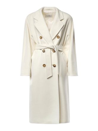 Max Mara Knielanger Mantel - Wei&szlig;
