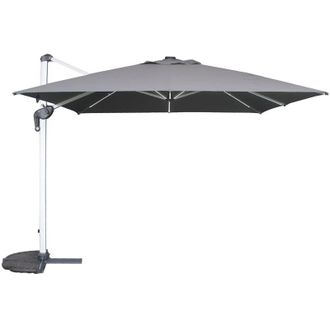 Hesperide Hesperide - Parasol d&eacute;port&eacute; droit carr&eacute; Equador Ardoise avec led 3 x 3 m - Hesp&eacute;ride
