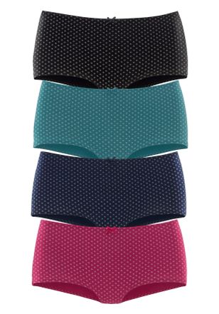 s.Oliver Hipster S.OLIVER, Damen, Gr. 32/34, bunt (petrol, navy, rosa, schwarz), Jersey, Obermaterial: 95% Baumwolle, 5% Elasthan, bedruckt, k&ouml;rpernah, Unterho