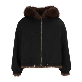Bully Veste en tissu et fausse fourrure - Femme - Vestes - Noir - Taille: 36 FR
