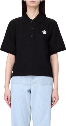 Kenzo Wei&szlig;e Baumwoll-Polohemd - - Tops - Damen - Schwarzk - XS