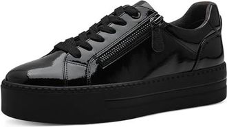 Jana Femmes Baskets &agrave; Plateau avec Fermeture &eacute;clair Vegan, Noir (Noir Lack), 37 EU