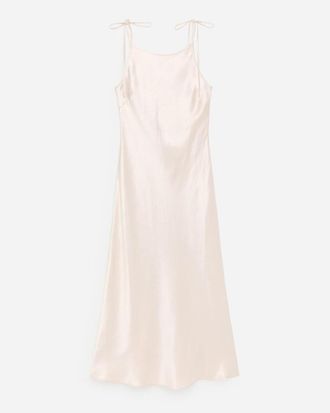 Arket Slipkleid Aus Satin Mit Crinkle-Effekt -Rosa