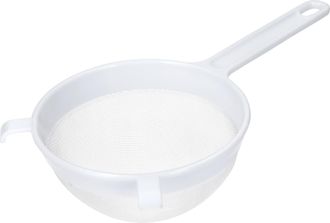 KitchenCraft Küchensieb, Nylonkunststoff, Nylon-Mesh, mit Aufhängeloch, Weiß, Mittelgroß, 15 cm