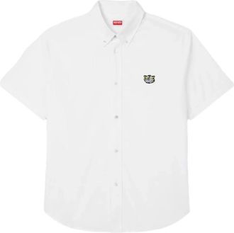 Kenzo Homme, Chemises, Blanc, Taille: XL Chemise &agrave; Manches Courtes Wild Tiger