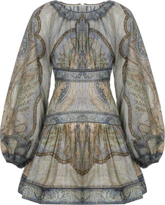 Zimmermann Femme, Robes, Bleu, Taille: 40 FR Blu Cotton Blend Dress