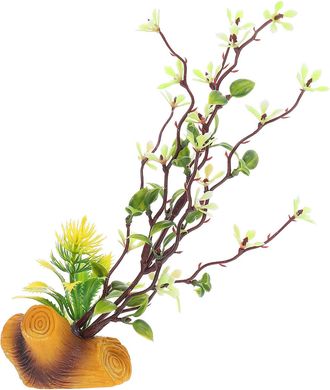 BESPORTBLE Zerodeko K&uuml;nstliche Sushi Teller Dekoration mit Gr&uuml;ner Baumspitze und Zarten Bl&uuml;ten Lifelike Sashimi Blumenverzierung f&uuml;r Hotel Restaurantplatten Krea