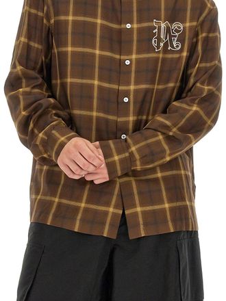 Palm Angels Monogram Rayon Shirt - Brown