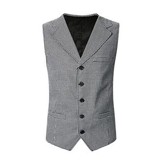 Generic Gilet &agrave; simple boutonnage pour homme - Gilet formel &agrave; coupe ajust&eacute;e pour homme - Gilet daffaires classique boutonn&eacute; &agrave; la mode - Gilet de costume coupe