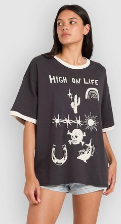 Rvca Dani Miller Oversized Ringer T-Shirt washed black