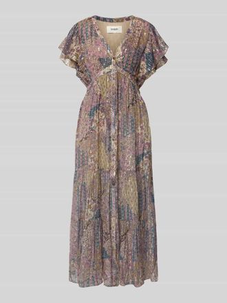 BA&SH Midikleid aus Viskose-Mix mit Volant&auml;rmeln Modell PARETA