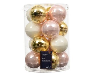 Kaemingk Weihnachtskugeln Glas 8cm 16 Stück - glänzend - Große Christbaumkugeln Weihnachtsbaumkugeln für Weihnachten - Christbaumschmuck & Weihnachtsbaumschmuc