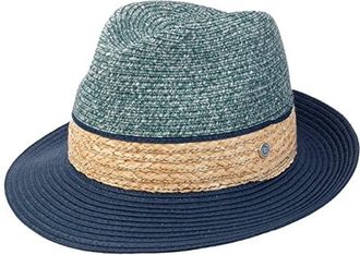 Bugatti Chapeau Bogart Straw-Mix Chapeau DEte Chapeau pour Homme (L (58-59 cm) - Bleu)