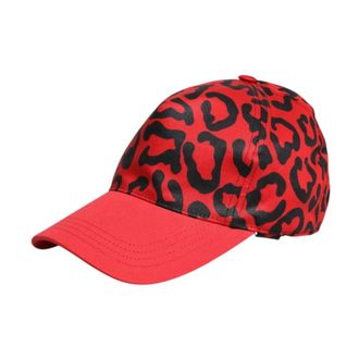 Dolce & Gabbana Femme, Accessoires, Rouge, Taille: ONE Size Casquette de Baseball en Coton Rouge avec Doublure en Soie
