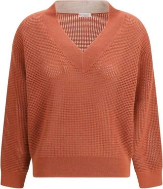 Brunello Cucinelli Femme, Pulls, Brun, Taille: 42 FR Cashmere Sweater